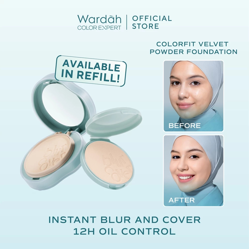 Jual WARDAH Colorfit Velvet Powder Foundation SPF 20 PA+++ 11gr REFILL ...