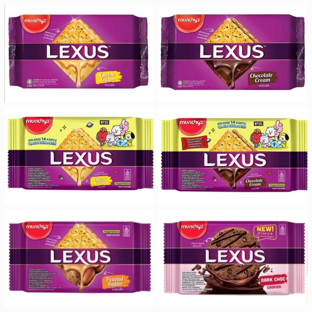 Jual Biscuit Biskuit Sandwich Munchy's Lexus BT21 BTS Coklat Keju ...