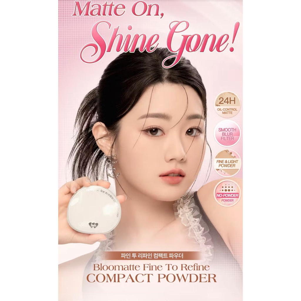 Jual Barenbliss Korean Bloomatte Fine to Refine Compact Powder | Shopee ...