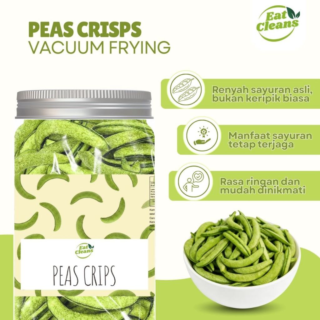 Jual Eat Cleans Snack Sayur Peas Crisps Vacuum Frying Kacang Polong ...