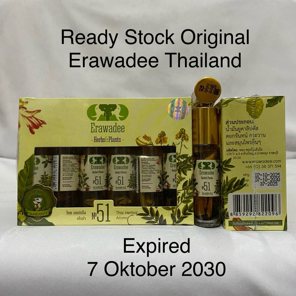 Jual Erawadee 51 / Inhaler Ya Dom 8 ml / Minyak Angin Roll On Herbal ...