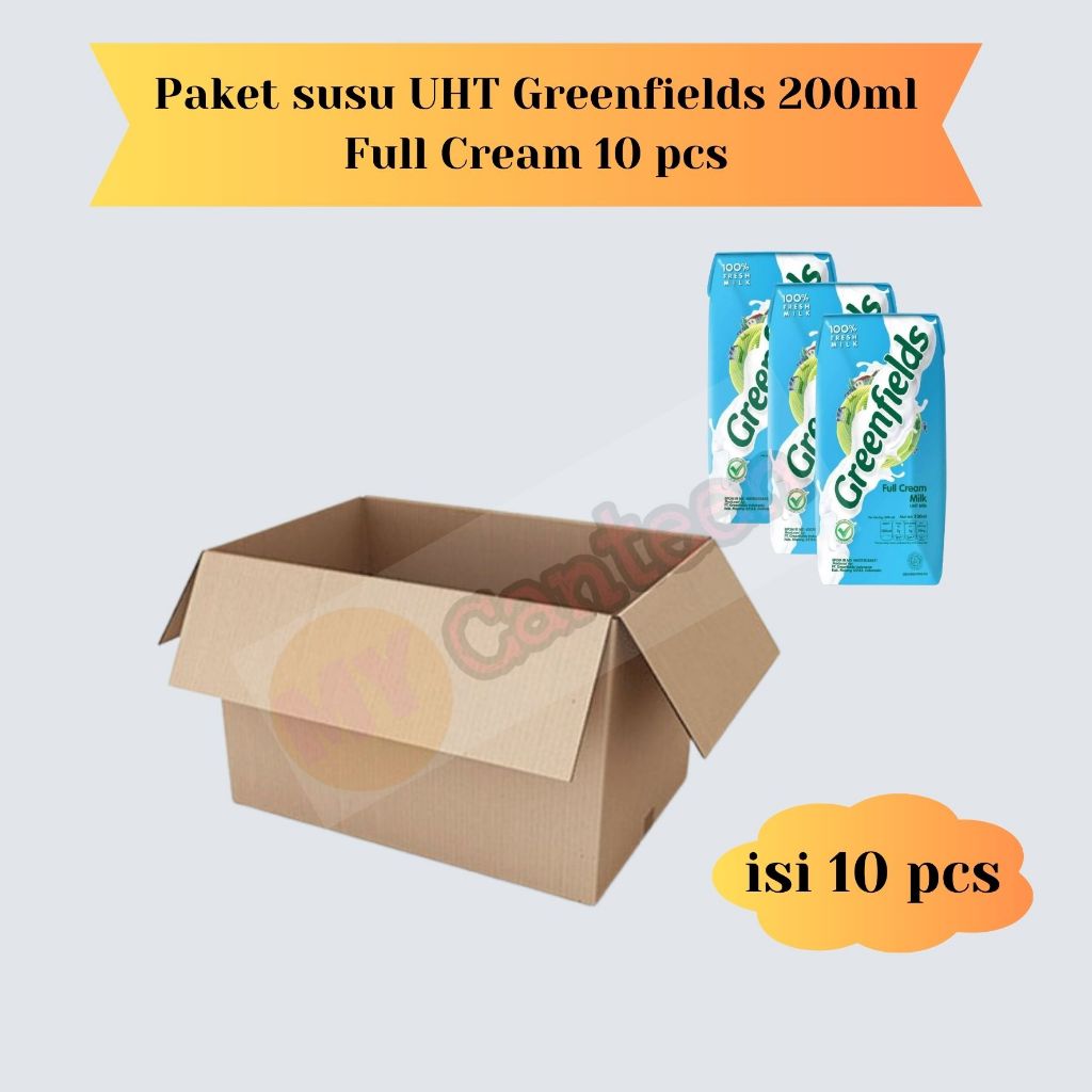 Jual Paket Susu Greenfields UHT 200ml full cream 10 pcs | Shopee Indonesia