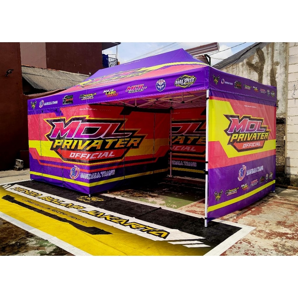 Jual Tenda Paddock Balap ( PREMIUM 1.2mm ) Ukuran 6mtr X 3mtr Full ...