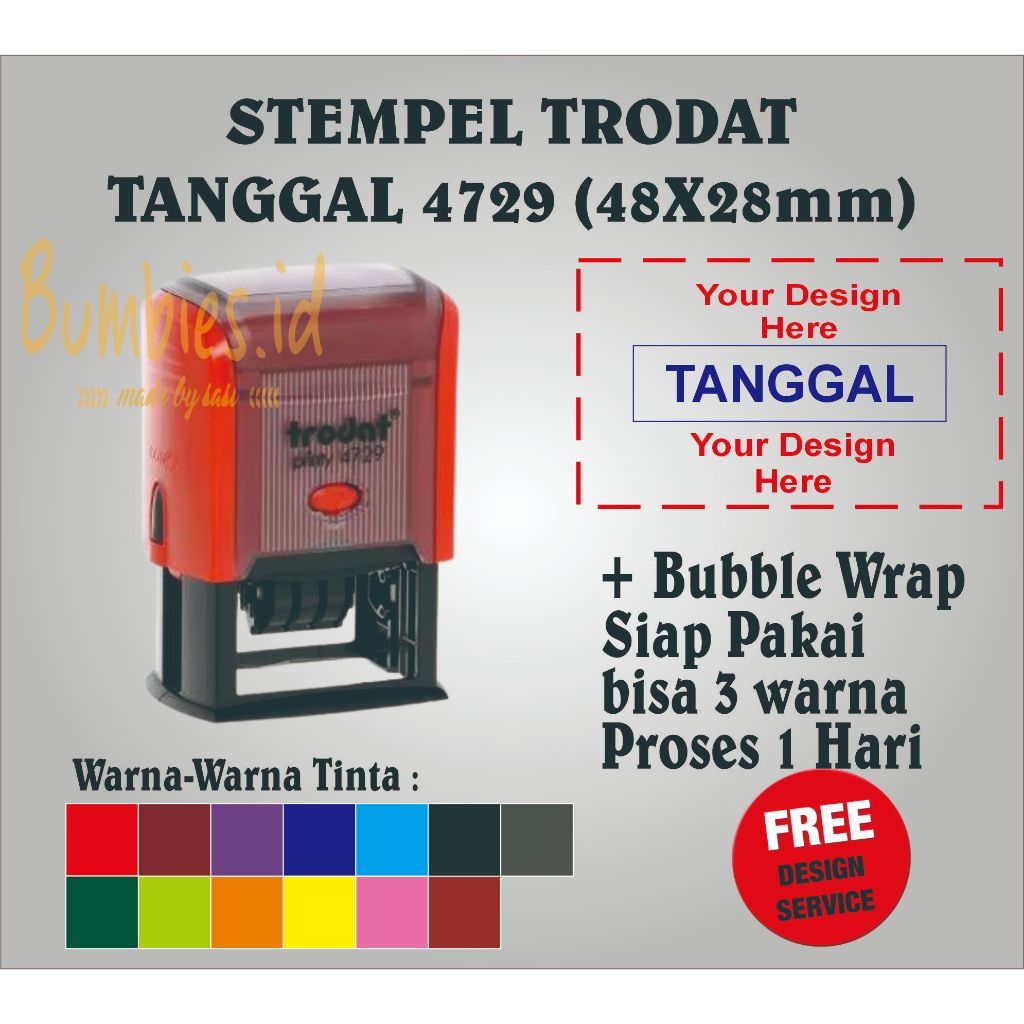 Jual Stempel Trodat Tanggal Kotak 4729 (50x30mm) Stempel tanggal ...