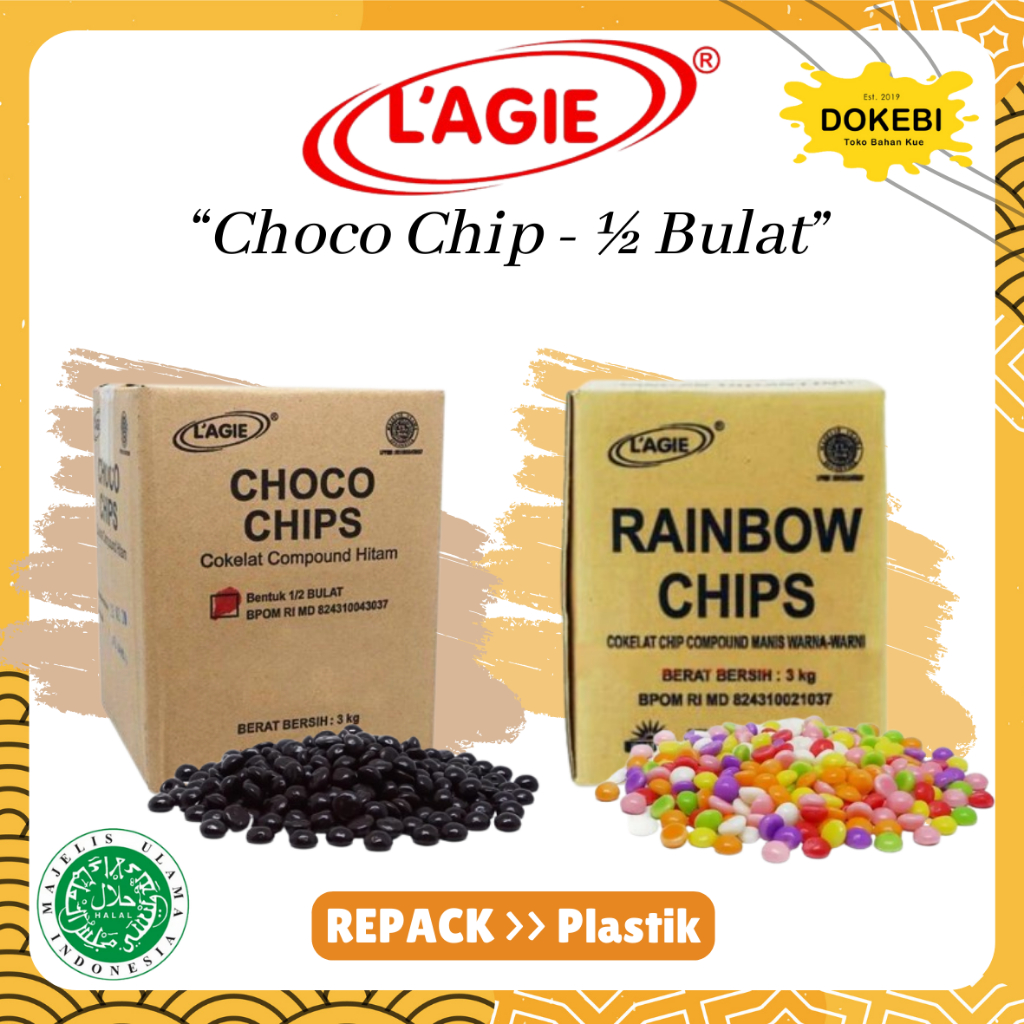 Jual CHOCO & RAINBOW CHOCOCHIPS LAGIE 1KG & 500G - COKLAT CHIP WARNA ...