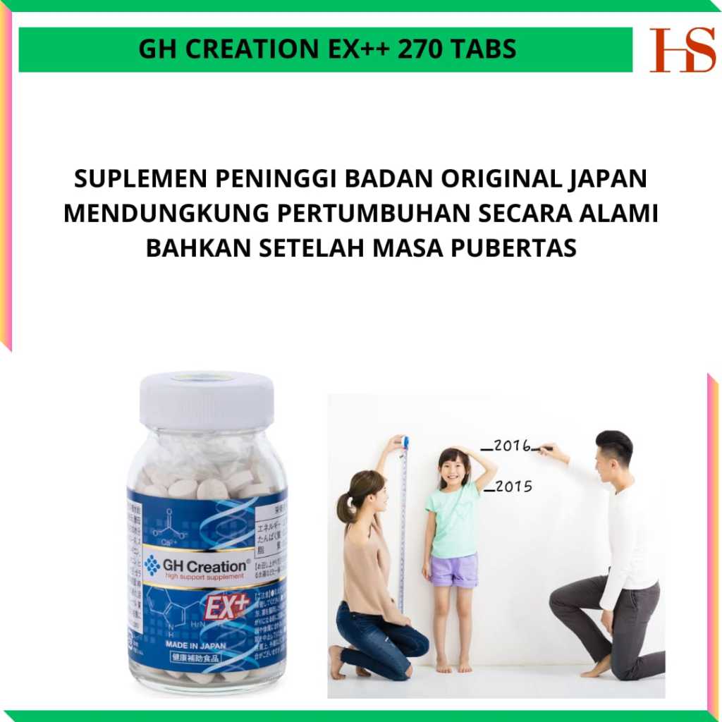 Jual GH Creation EX Height Supplement Bones 270 Tablets original Japan ...