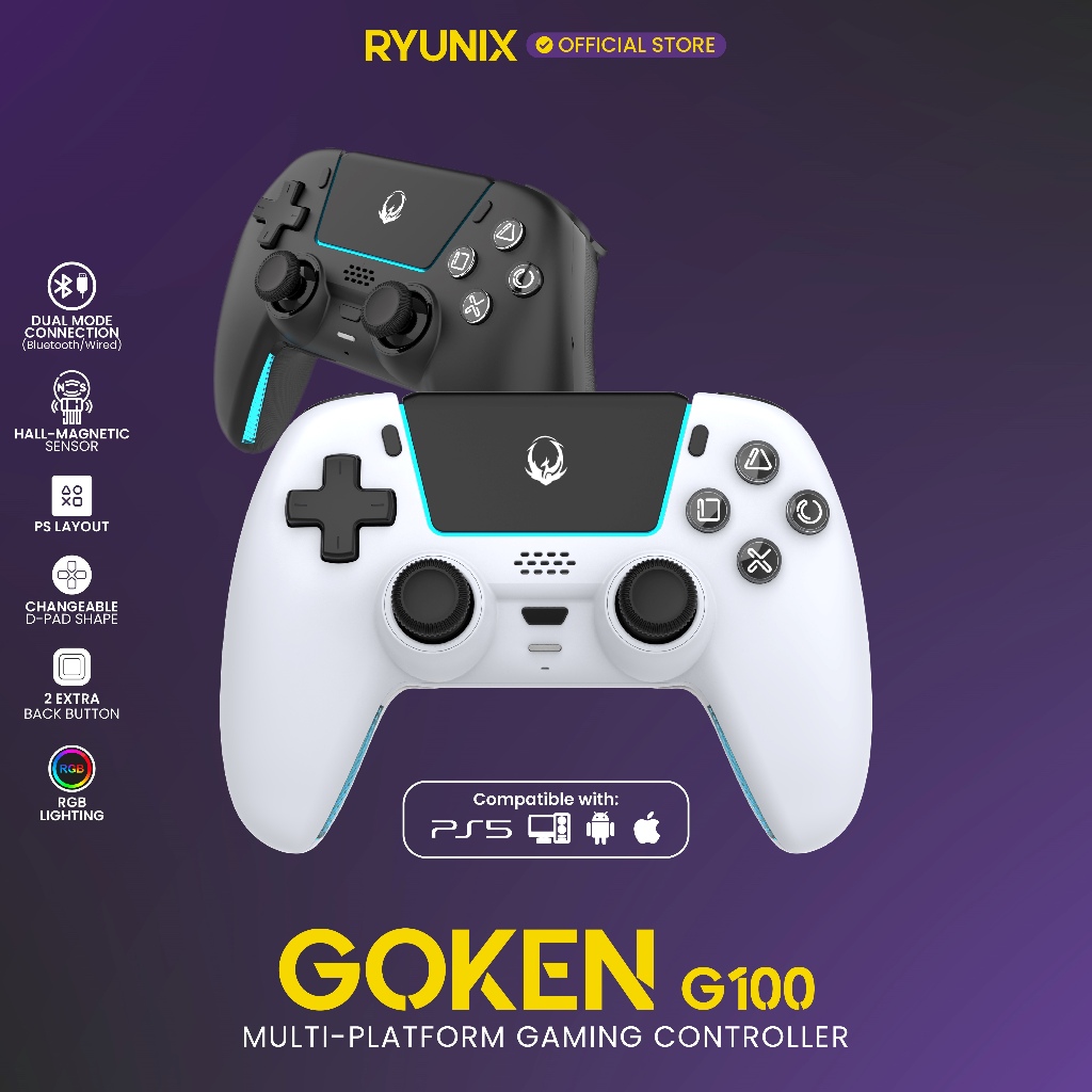Jual Sades Ryunix Goken G100 Gamepad PS5 Multi Platform Hall Effect ...