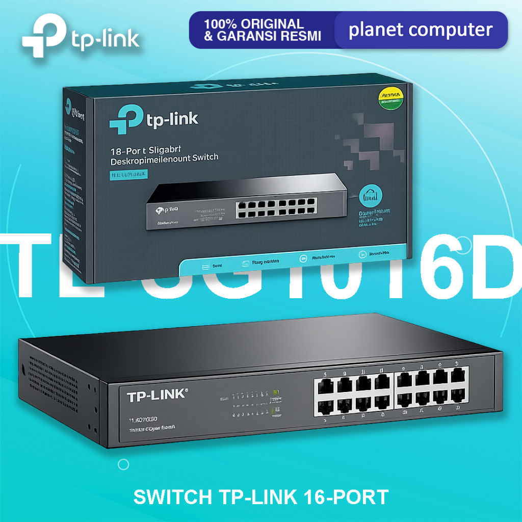 Jual TP-Link TL-SG1016D | 16 Port Gigabit | Unmanaged Switch | Desktop ...