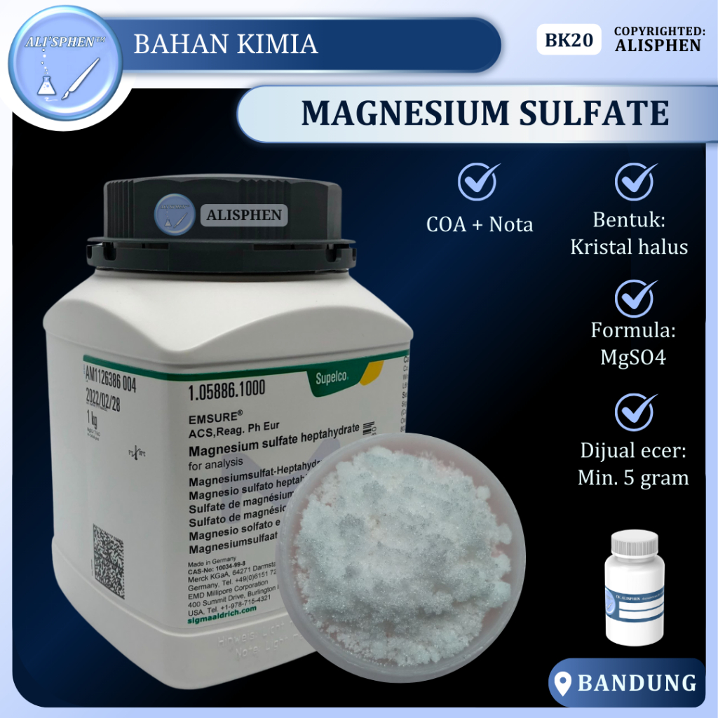 Jual [BK20] Magnesium Sulfate / Magnesium Sulfat / MgSO4 | Merck ...