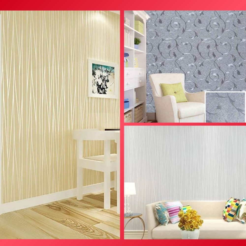 Jual Wallpaper Stiker Dinding Ruangan Aesthetic Motif Embos Ukir Silver ...