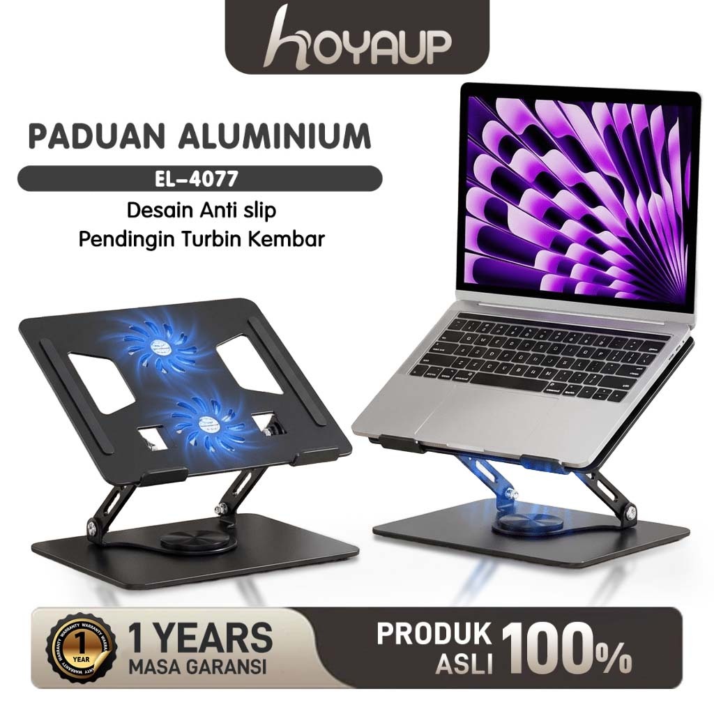 Jual HOYAUP-Stand Laptop Rotasi 360° Paduan Aluminium Kipas /Tablet ...