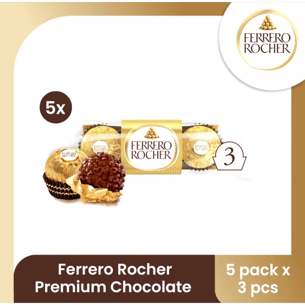 Jual (EXCLUSIVE BUNDLING FERRERO ROCHER ISI 3 PCS x 5 PACK) Ferrero ...