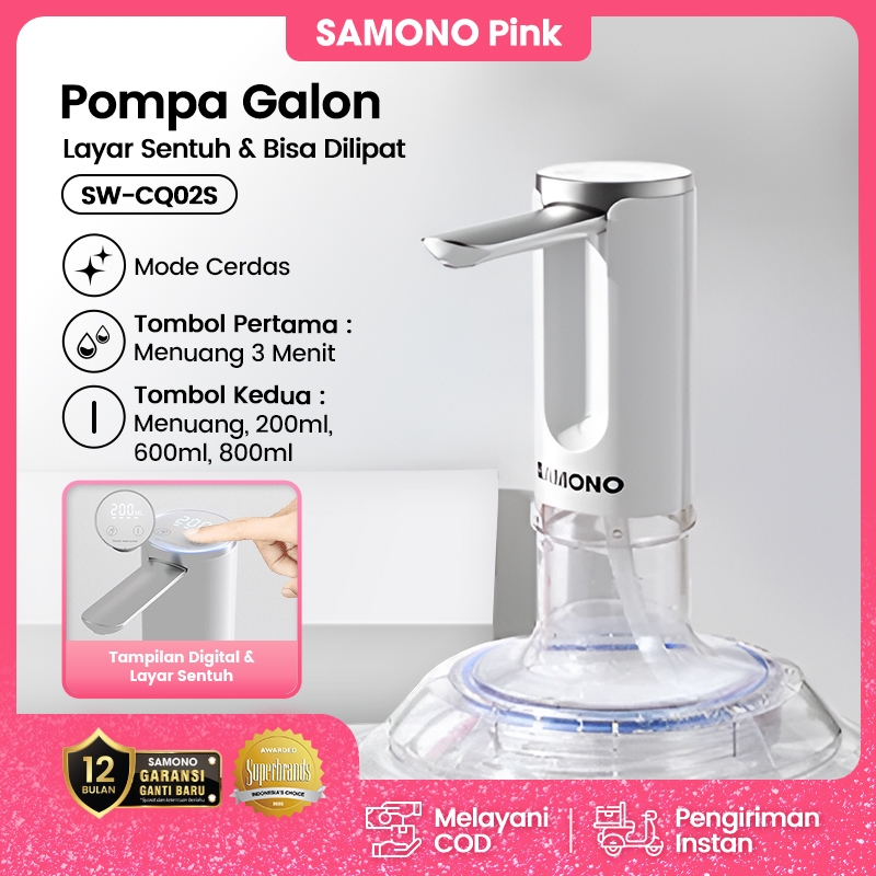 Jual SAMONO Pompa Galon Elektrik Touch Screen SW-CQ02S Baterai 1200mAh ...