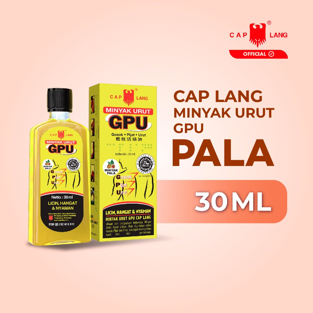Jual CAP LANG - GPU Minyak Gosok Pijat Urut PALA 30 ml | Shopee Indonesia