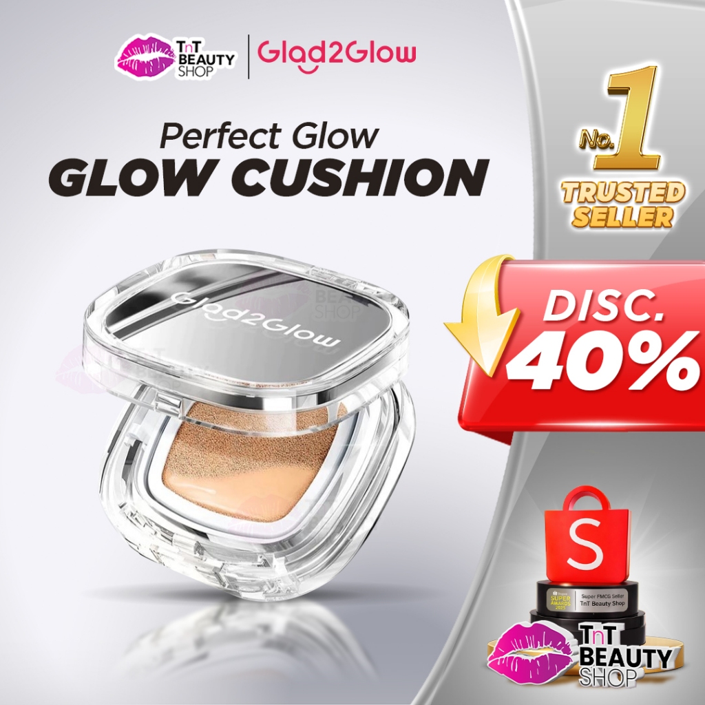 Jual Glad2Glow Perfect Cover Glow Cushion Foundation Brightening dengan ...
