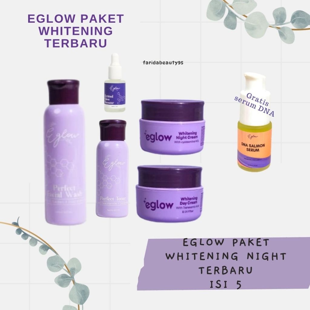 Jual EGLOW PAKET WHITENING ( NEW FORMULA ISI 5) TERBARU | Shopee Indonesia