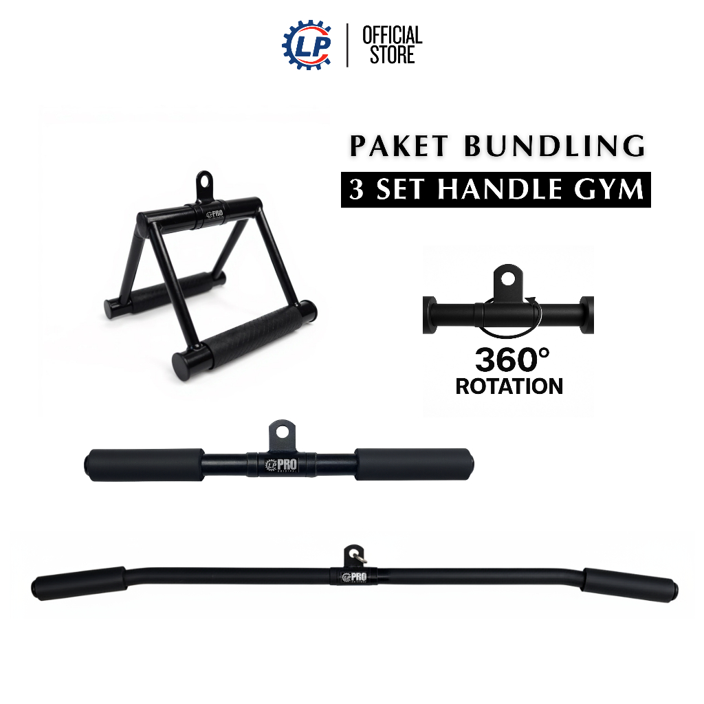 Jual LP Pro Paket Bundling 3 Set Handle Gym Attachment - Lat Pulldown ...