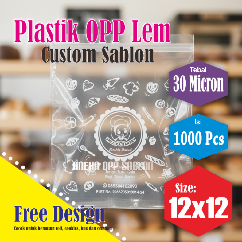 Jual Plastik OPP 12x12 kemasan Roti/Bakery Sablon Custom | Shopee Indonesia