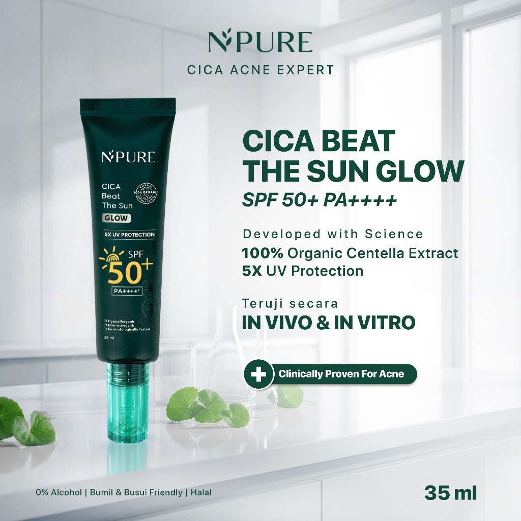 Jual SUNSCREEN GLOW - NPURE Sunscreen Cica Beat The Sun Glow ...