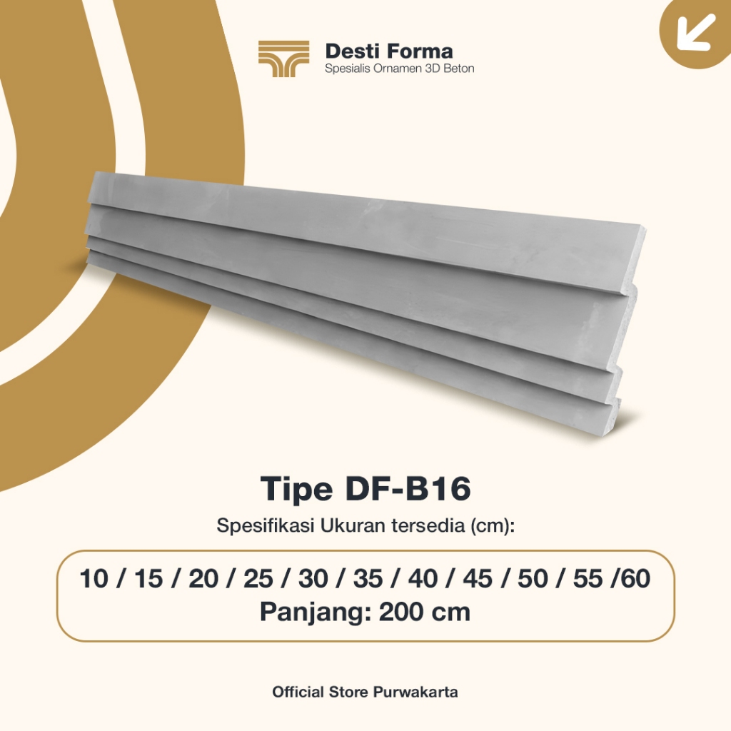 Jual Lisplang Profil beton Tipe DF-B16 - Lis beton tempel - Lis profil ...