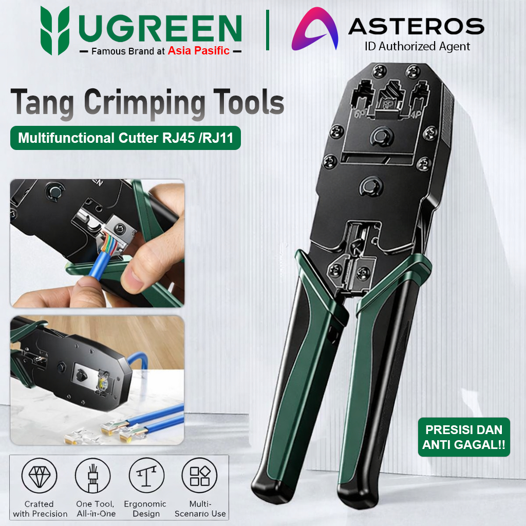 Jual UGREEN Tang Crimping Anti Gagal Tools 6P 8P RJ45 RJ11 LAN Network ...