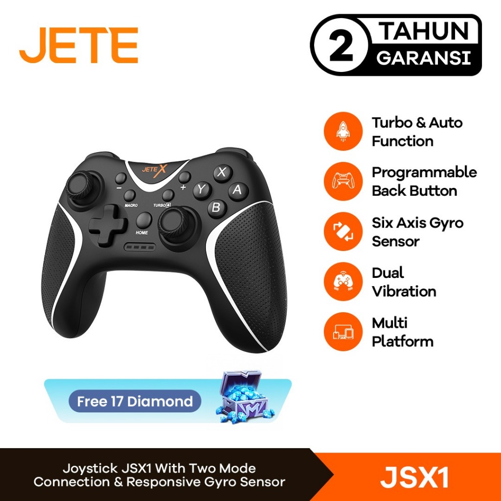 Jual Gamepad JETE JSX1 Game Joystick PC Wireless USB C Cable Dual ...