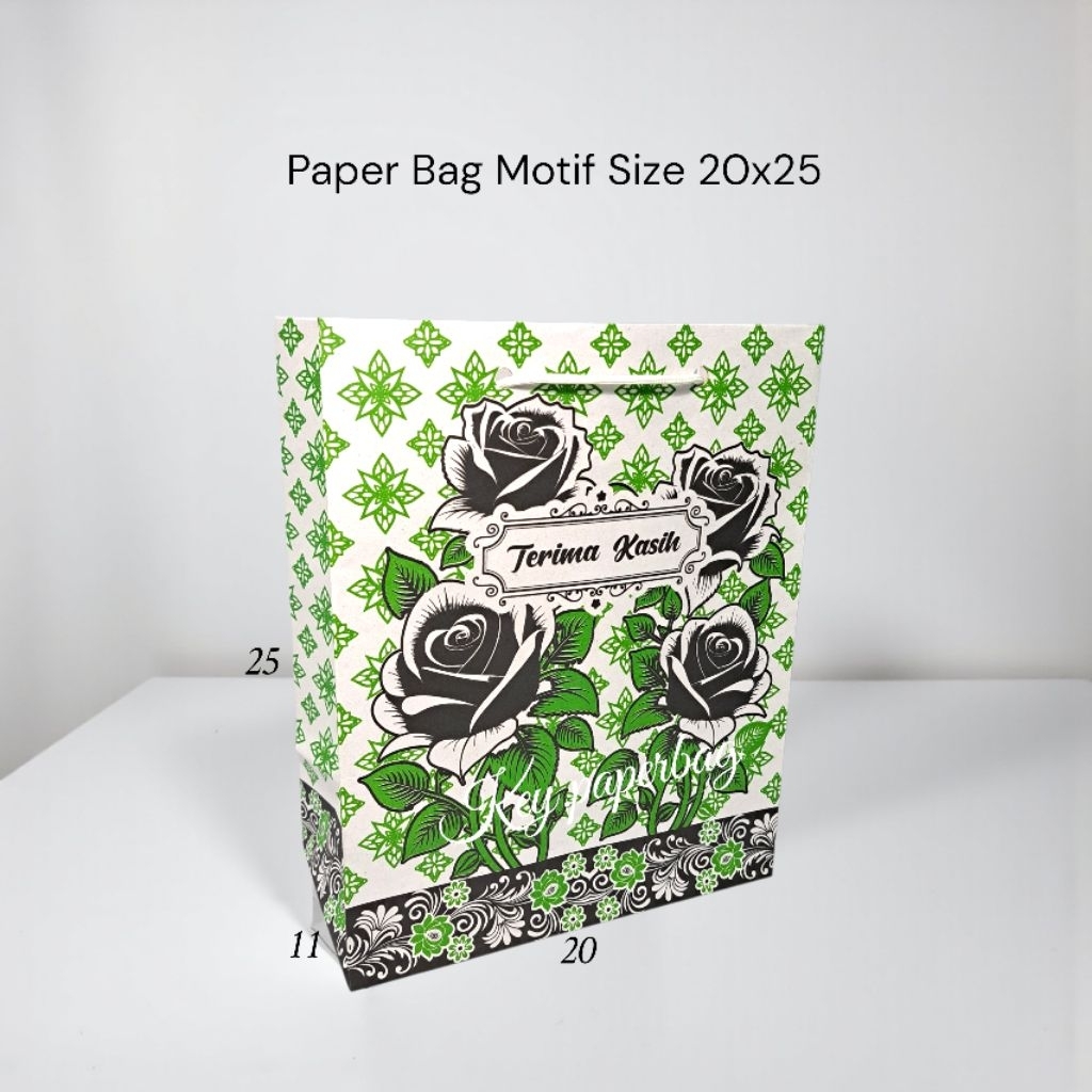 Jual Paper Bag Motif Mawar Terima Kasih Uk 20x25 | Shopee Indonesia