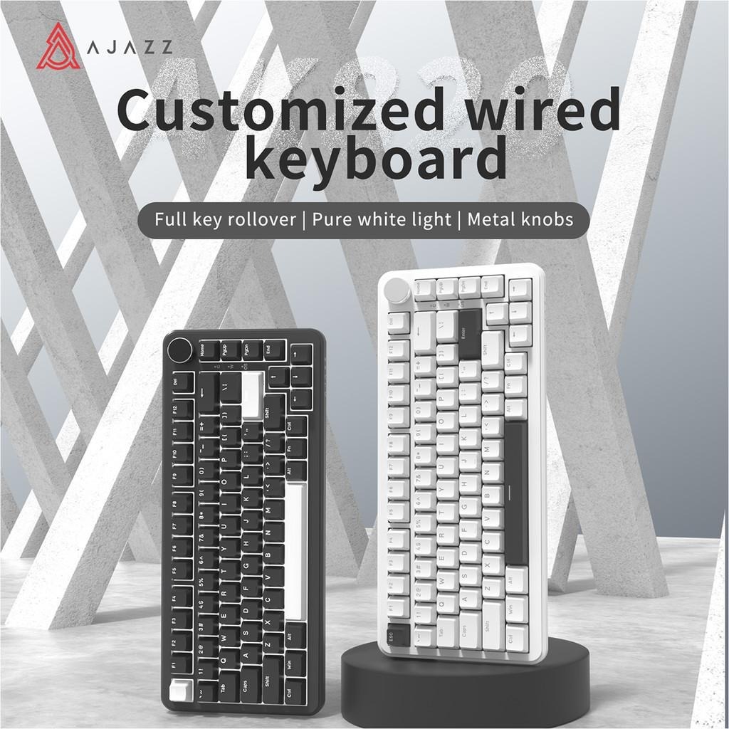 Jual Ajazz AK820 Monochrome V2 75% Mechanical Keyboard Gaming ...