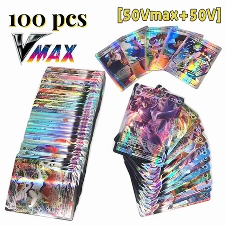 Jual 100pcs Pokemon Vmax Cards/Kartu Pokemon TCG Vmax Mega EX GX ...