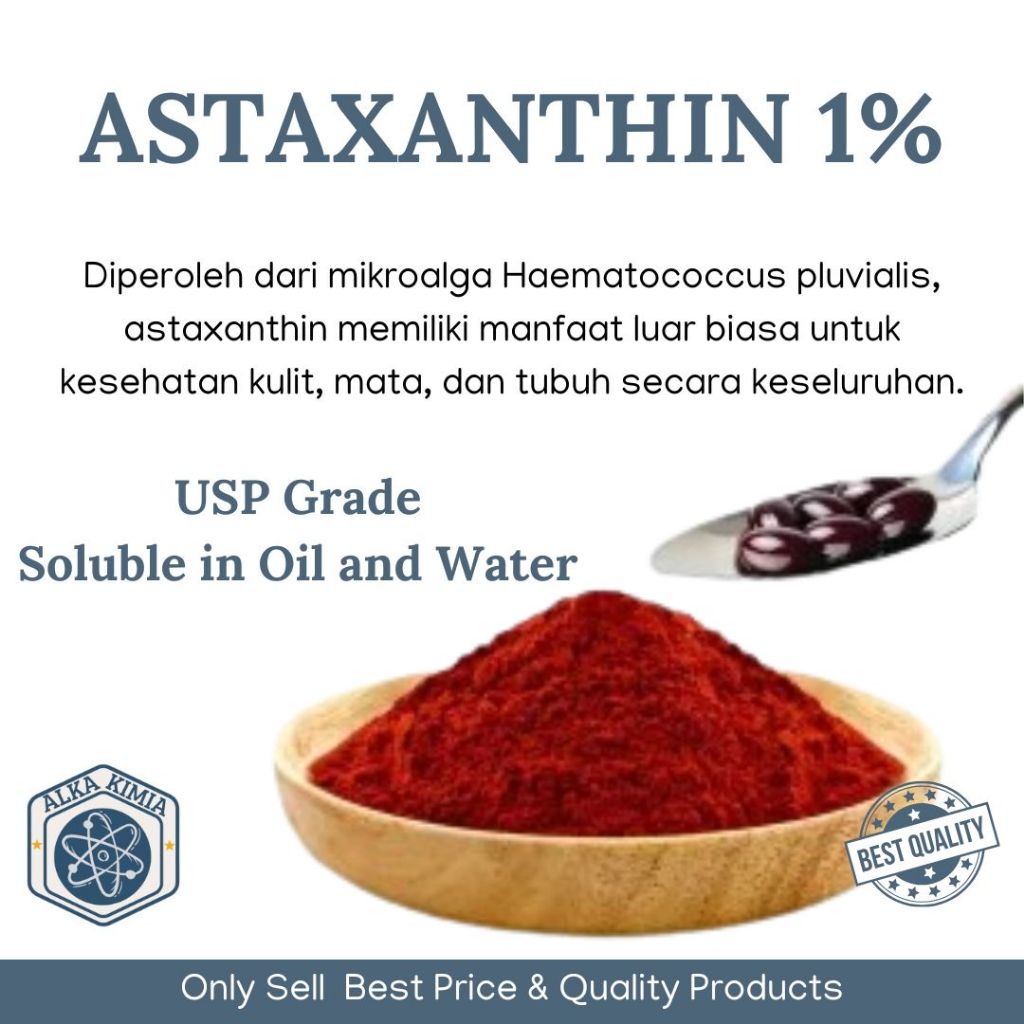 Jual Astaxanthin 1% Powder USP Grade / Bubuk Astaxanthin 1% Raw ...
