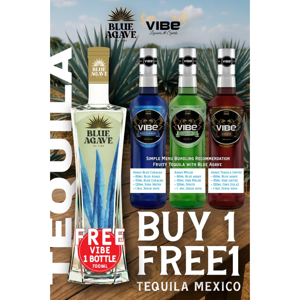 Jual Blue Agave Tequila Mexico By vibe 700 Ml Free Vibe 700 Ml (beli 1 ...