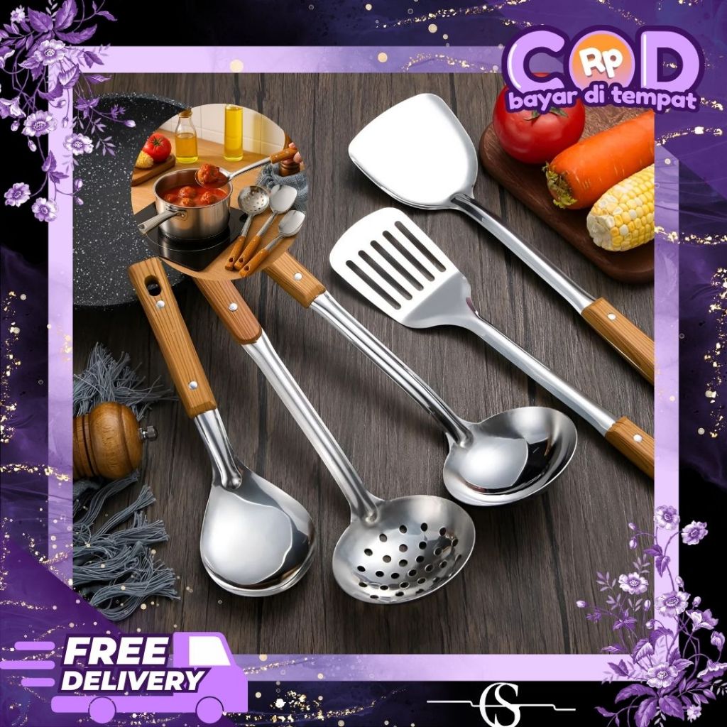 Jual Peralatan Memasak Motif Gagang Kayu Cantik Stainless Tebal Irus ...