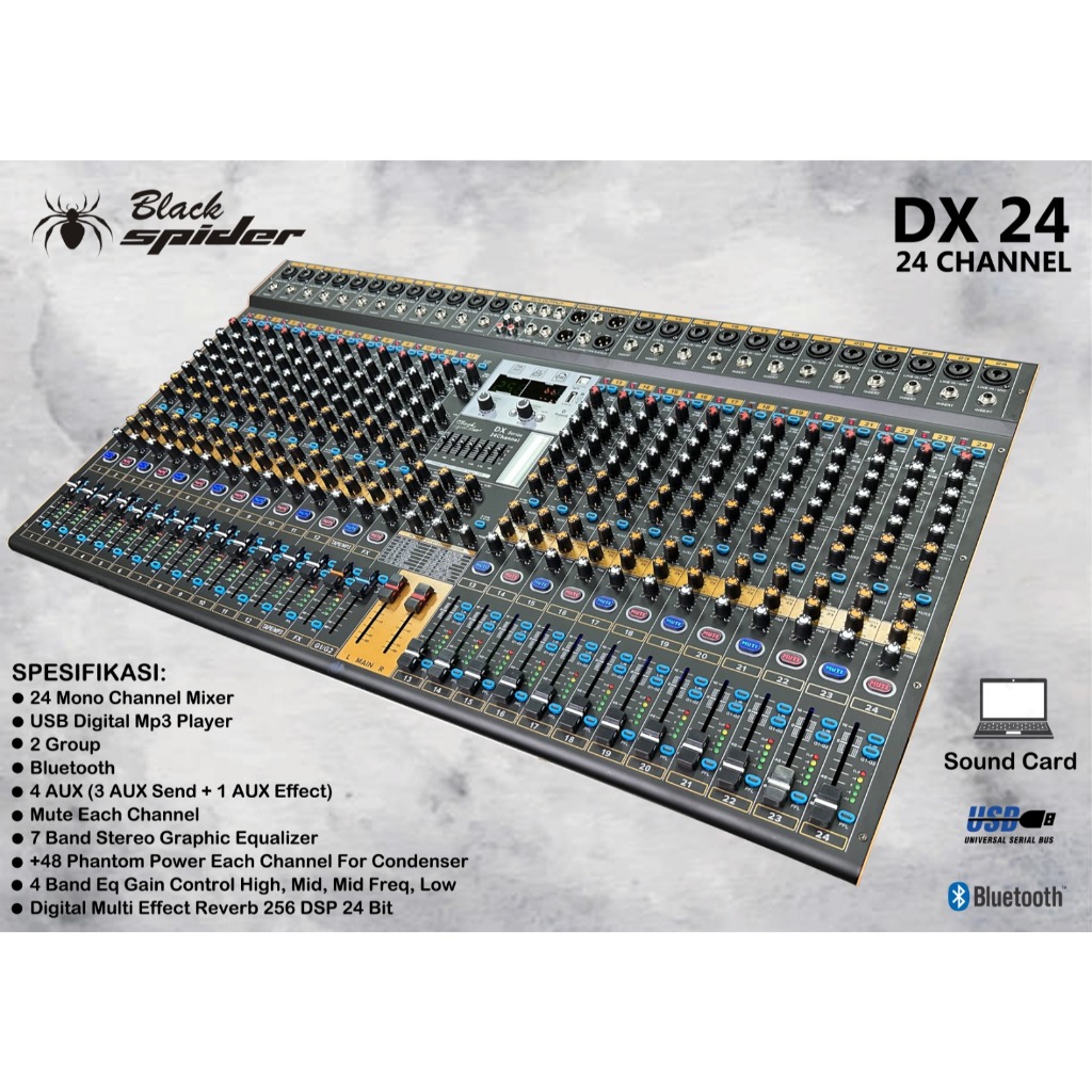 Jual Mixer Black Spider DX 24 Mixer Black Spider 24 Channel Mixer 24 ...
