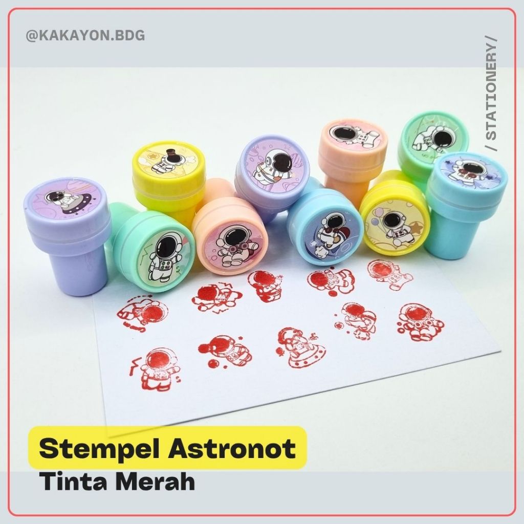 Jual Stempel Cap Reward Anak Gambar Astronot Luar Angkasa Tinta Merah ...