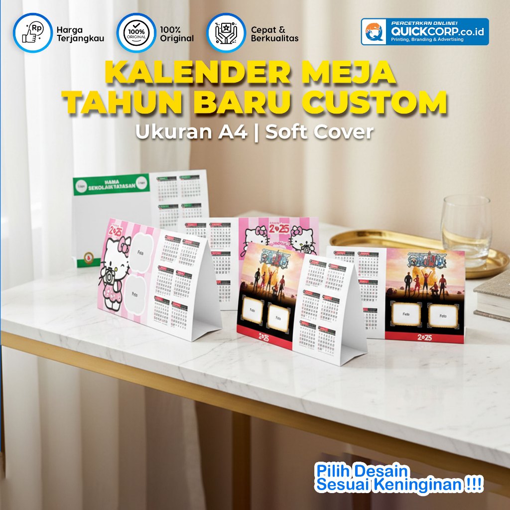 Jual Kalender Meja Custom 2026 Ukuran A4 Soft Cover | Kalender Meja ...