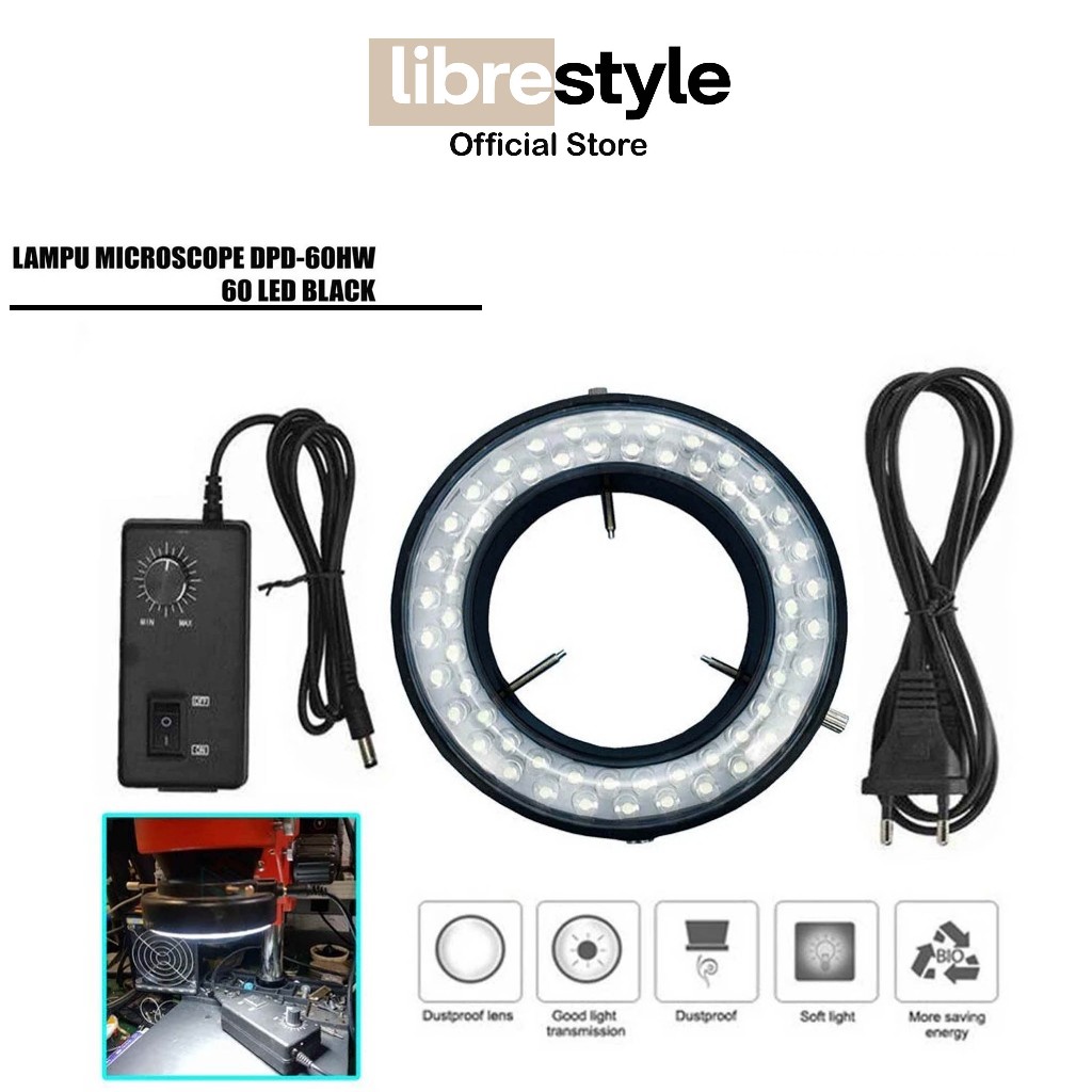 Jual DPD-60HW LAMPU MICROSCOPE 60 LED BLACK | Shopee Indonesia