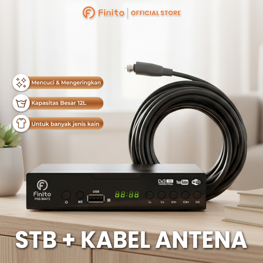 Jual FINITO Paket Hemat Set Top Box Finito + Kabel Antena TV UK. 9M 10M ...