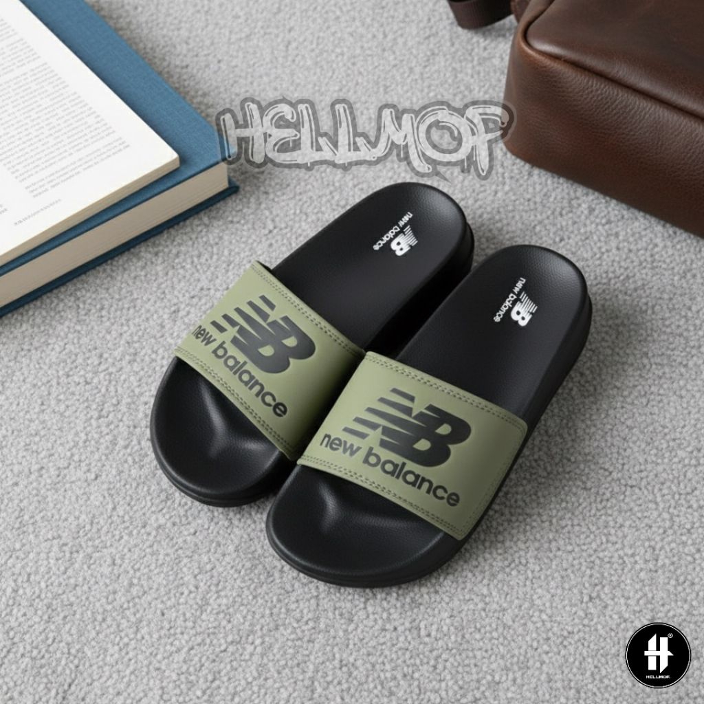Jual Hellmof | Sendal Selop NB Black PREMIUM / Sandal Slop Terbaru ...
