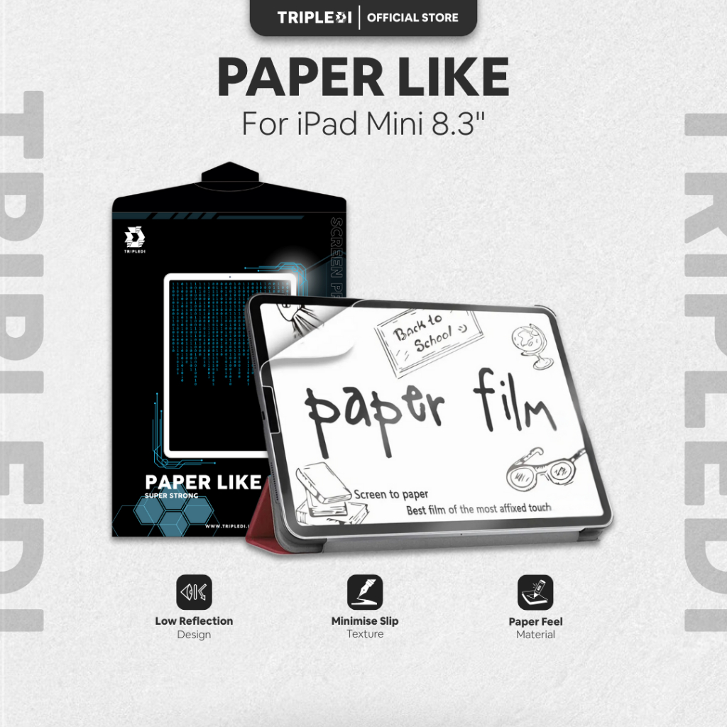 Jual TRIPLEDI Anti Gores Film For iPad Mini 8.3 inch 2021 G6 2024 G7 ...