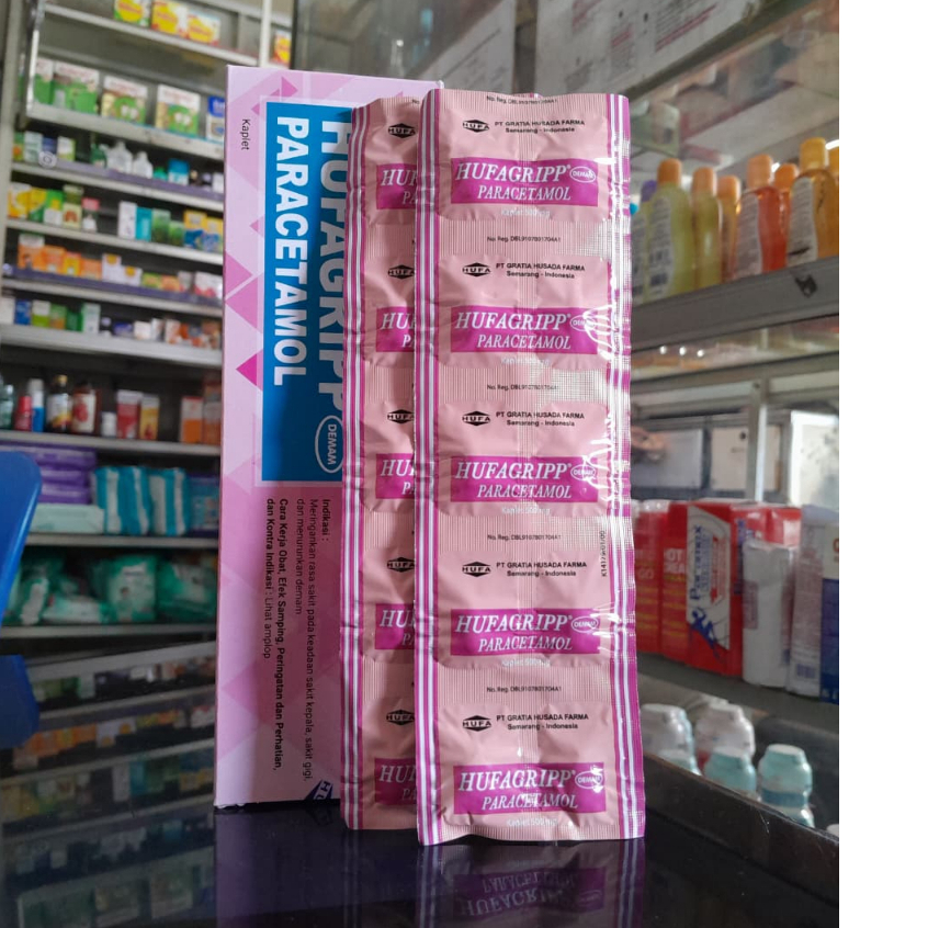 Jual HUFAGRIPP KAPLET PARACETAMOL 500 MG 1 STRIP hufagrip atau ...