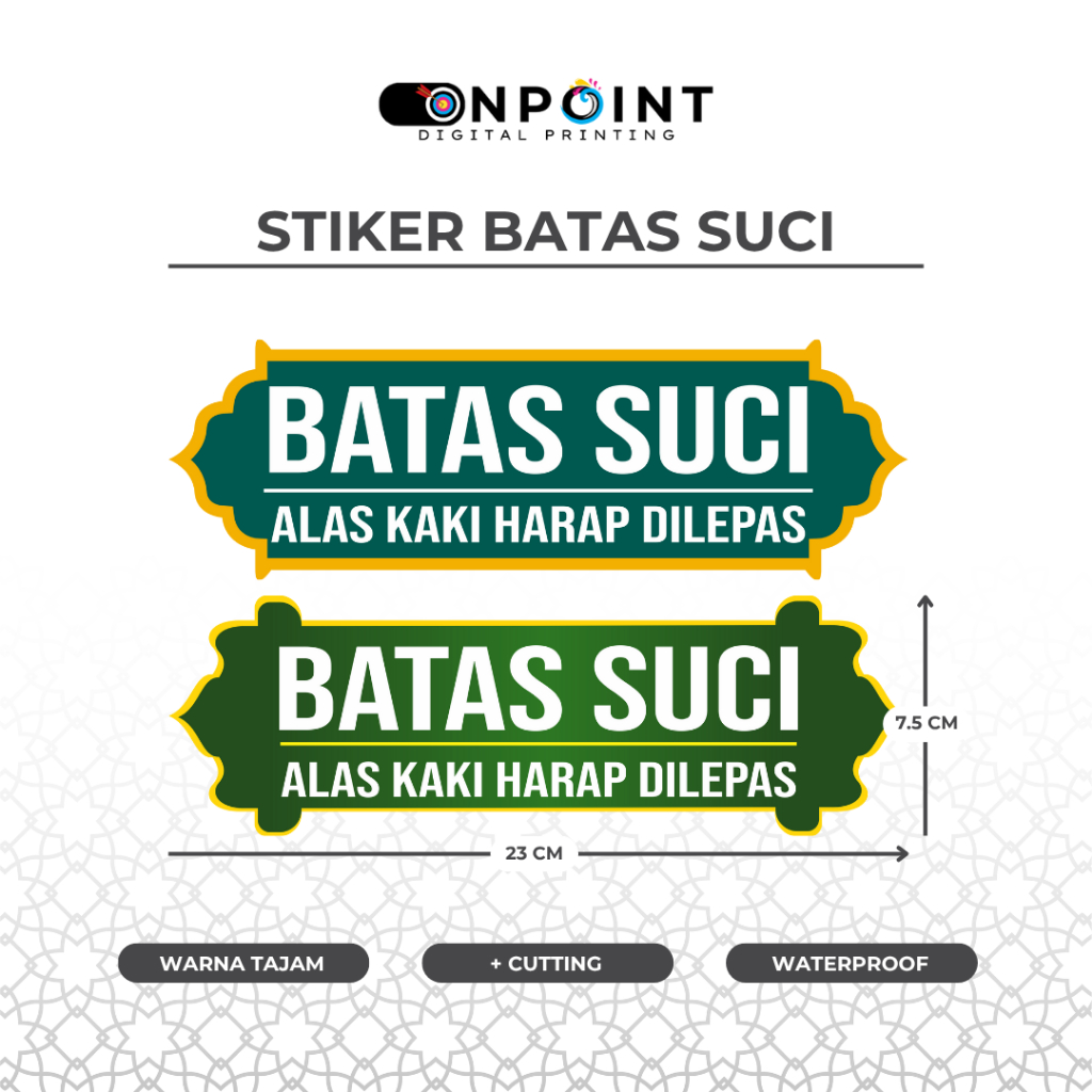 Jual Sticker Batas Suci | Sticker Mushola | Sticker Masjid | Sticker ...