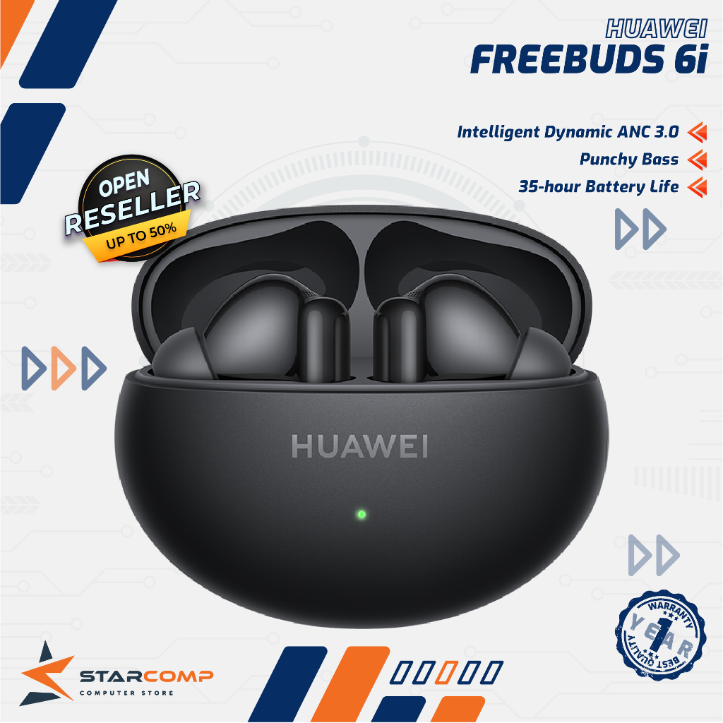 Jual HUAWEI FreeBuds 6i TWS Intelligent Dynamic ANC 3.0 Punchy Bass 35 ...