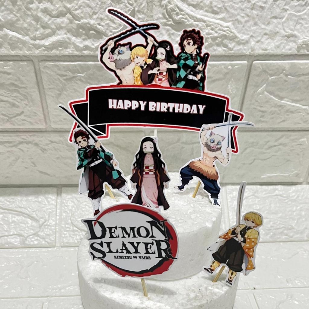 Jual Topper Ulang Tahun Demon Slayer / Topper Cake Demon Slayer ...