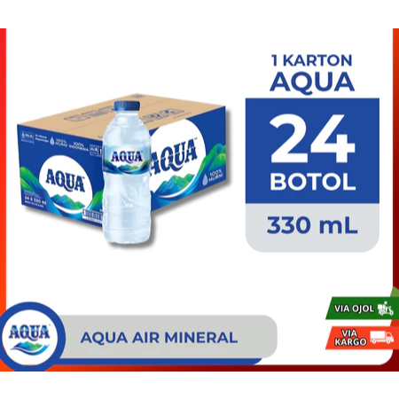 Jual AQUA BOTOL 330ML ISI 24 BTL / DUS | Shopee Indonesia