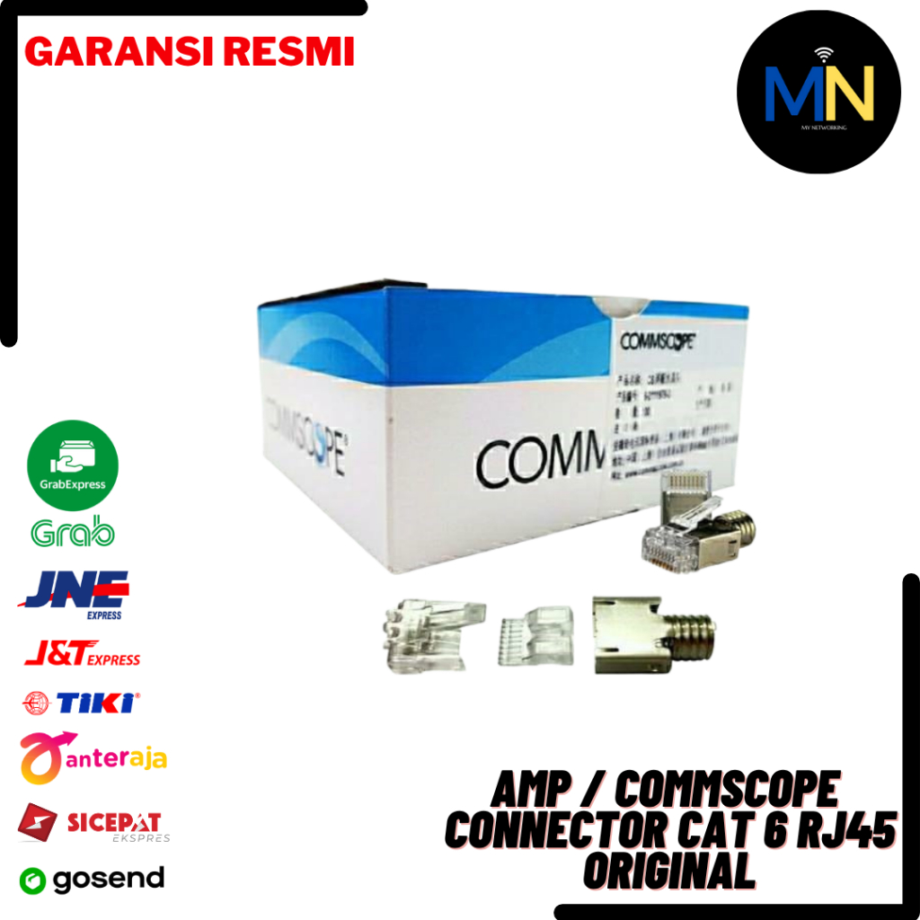 Jual AMP COMMSCOPE Konektor CAT6 CONNECTOR CAT 6 RJ45 ORIGINAL | Shopee ...