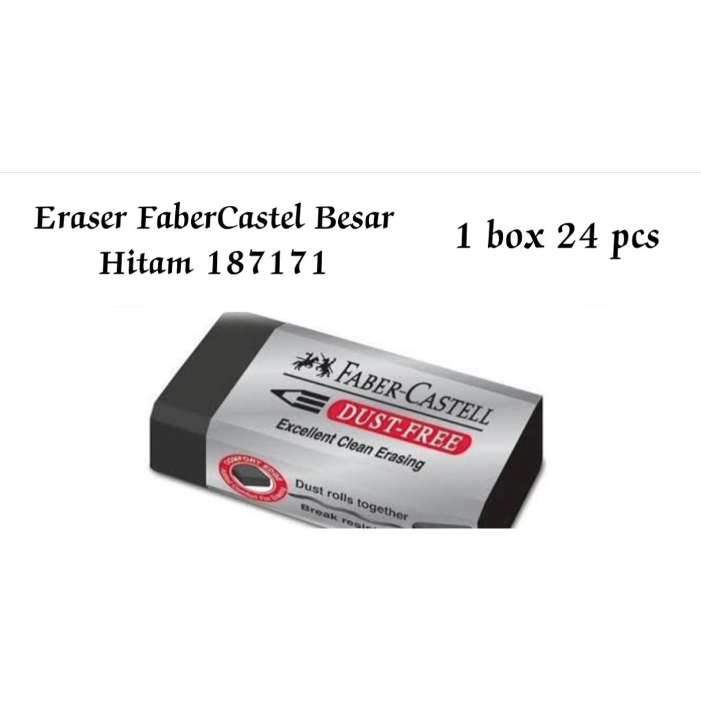 Jual Penghapus / Eraser Fabercastell Hitam Besar ( 2 x 4.5 cm ) / Box ...