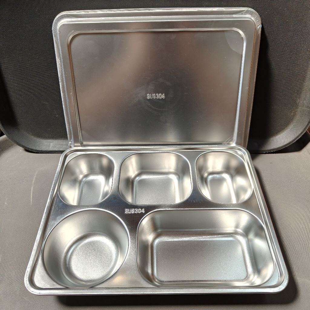 Jual Food Tray MBG SUS 304 ASLI / Kotak Makan 5 Sekat / Bento / Bekal ...