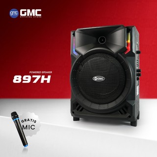 Jual GMC Speaker 897H – Speaker Bluetooth Portable 8” – 120W, Mic ...