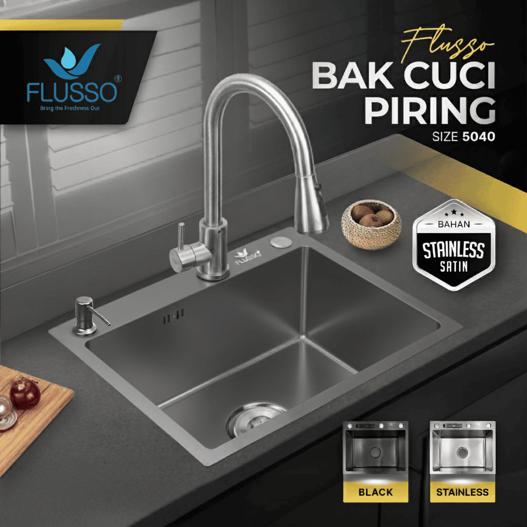 Jual Sink Cuci Piring Black Stainless Set Kitchen Sink Bowl 1 Lubang ...