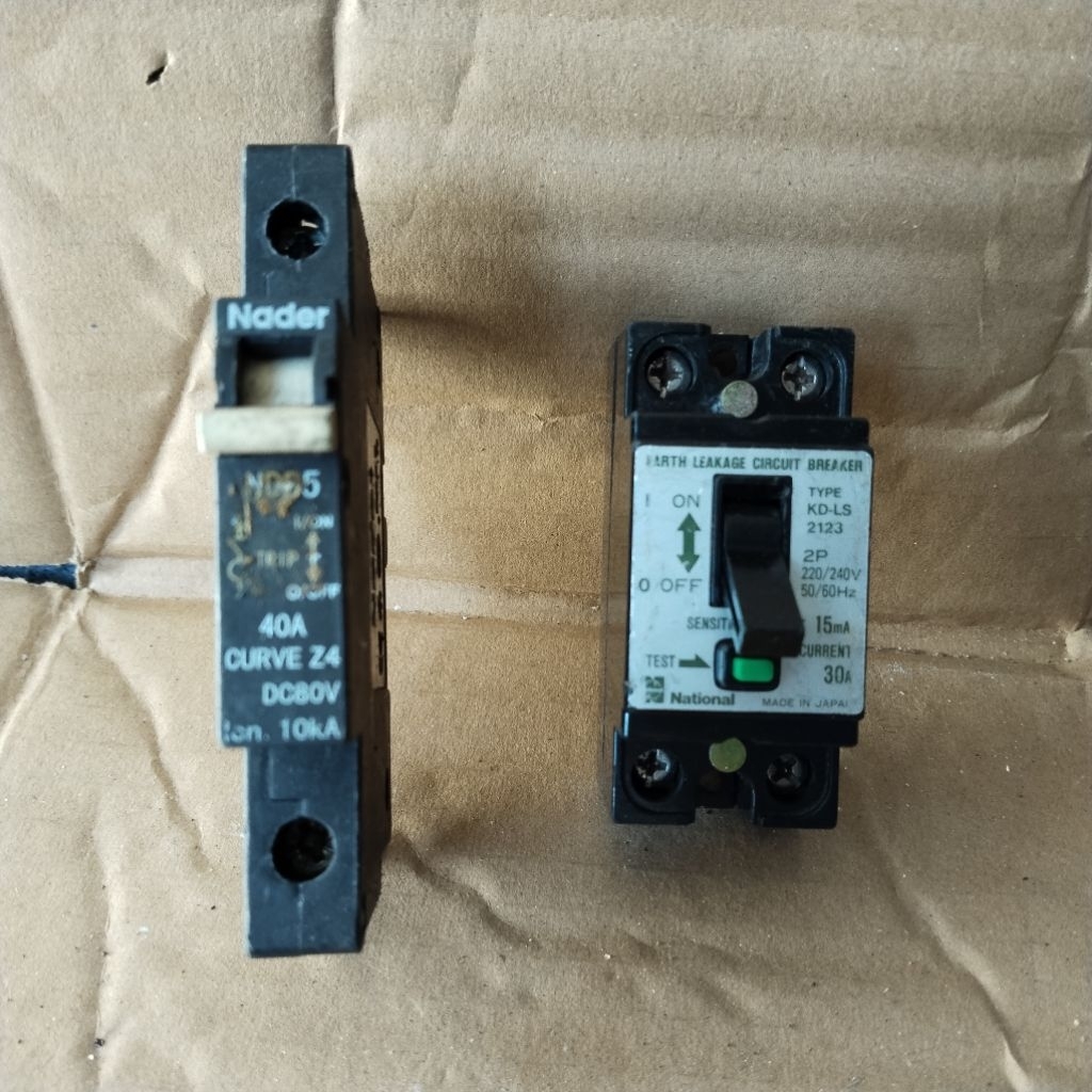 Jual lot 2pcs mcb & breaker 30A 2pole / 40A nader 1pole | Shopee Indonesia